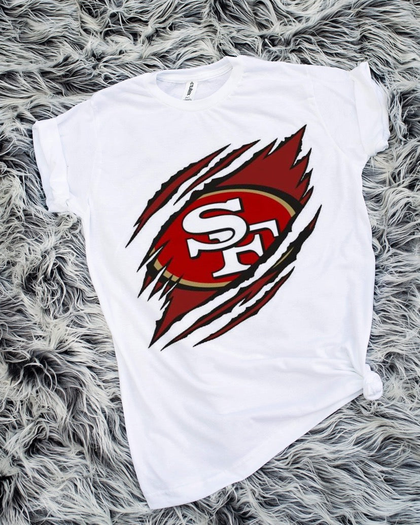 Torn 49ers Sublimation Transfer – Sassy Screen Prints & More