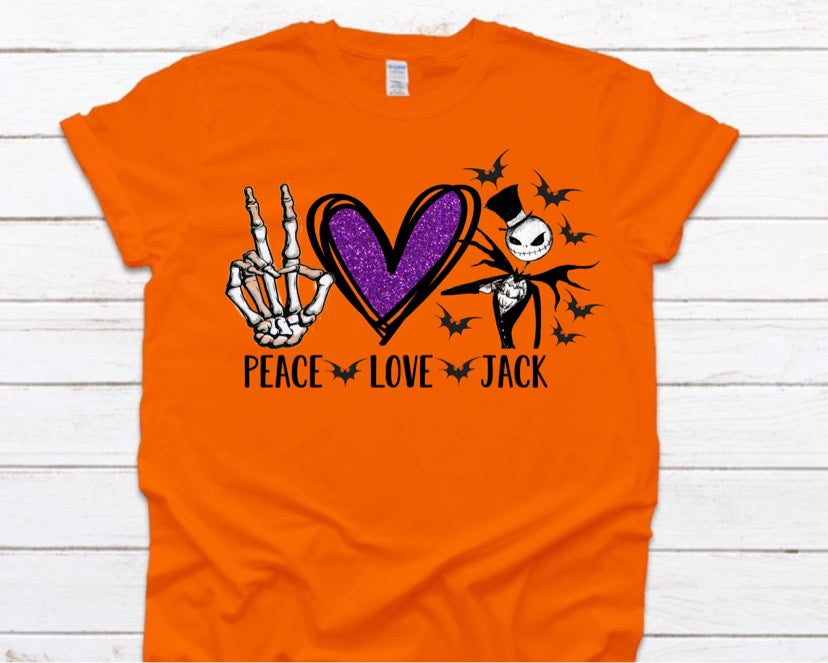 Peace Love Jack Skellington Screen Print Transfer – Sassy Screen Prints ...